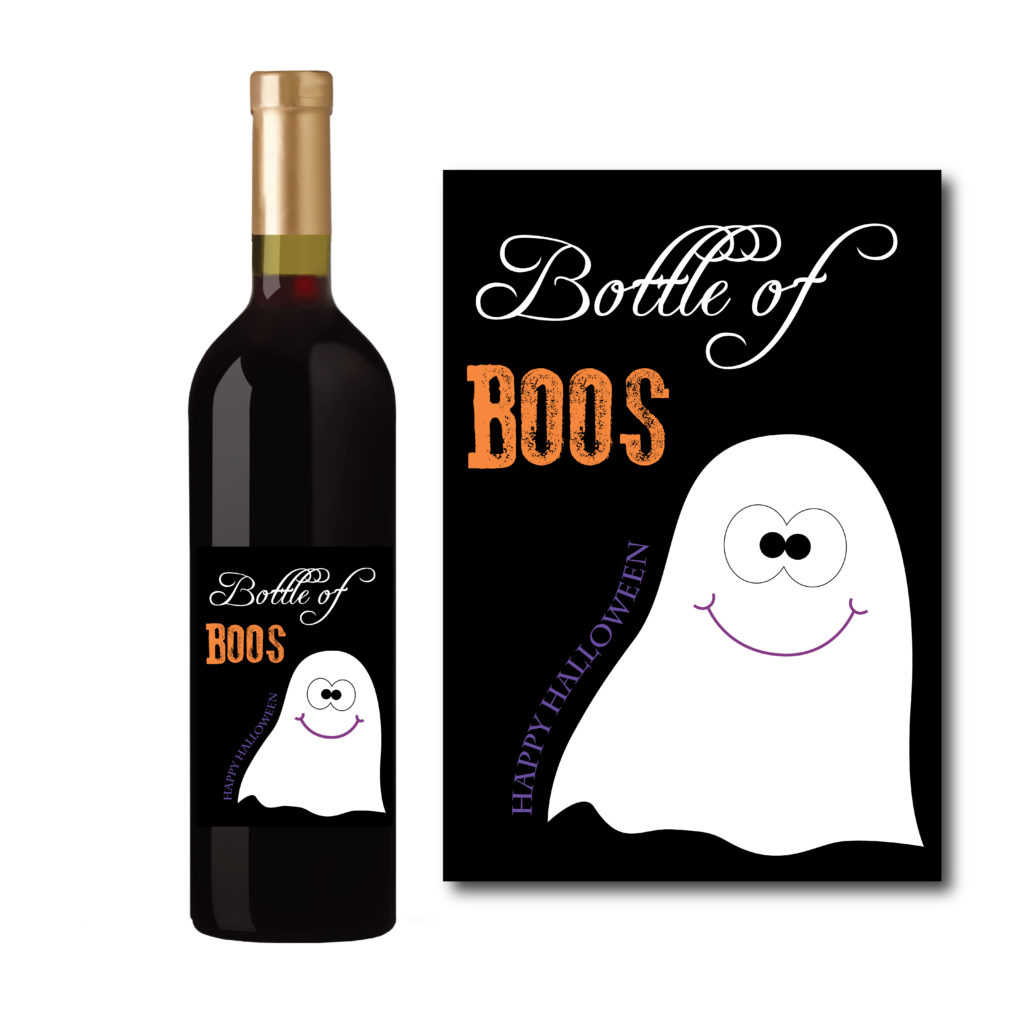Halloween Gift Label for Bottle of Boos - Aesthetic Journeys Designs
