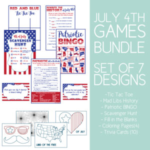 Printable Patriotic Games Bundle - Aesthetic Journeys Designs