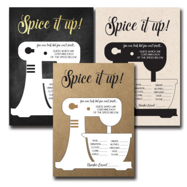 Printable Spice it Up Game for Bridal Shower - Aesthetic Journeys